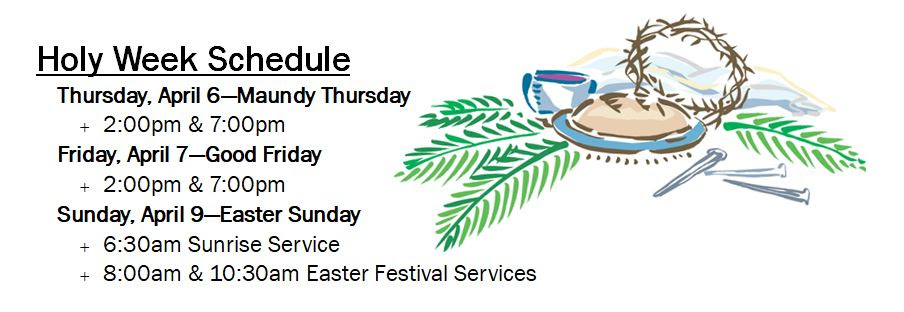 Holy Week Schedule – Holy Cross Lutheran Church